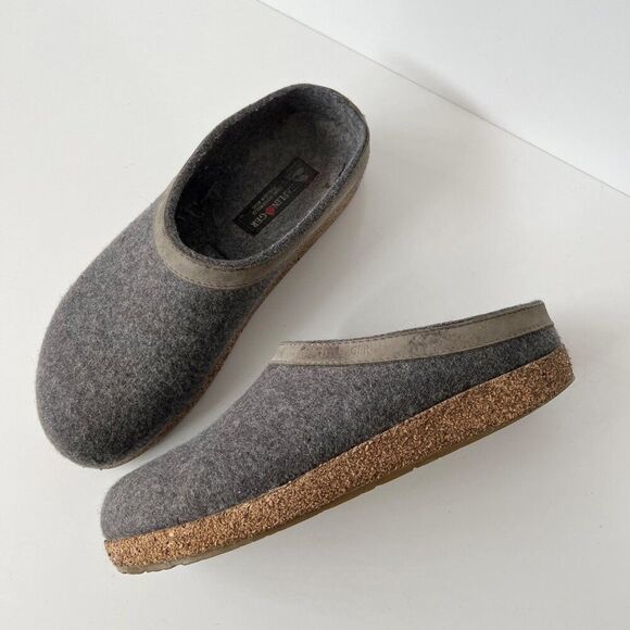 Haflinger | Shoes | Haflingergzl Leather Trim Grizzly Grey Gray Wool ...
